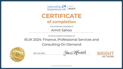 Amrit Sahoo On Linkedin Internshipexperienceuk Brightnetwork Professionaljourney Careergrowth