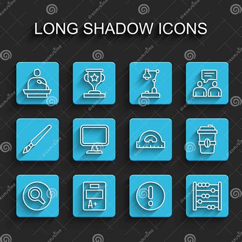 Set Line Magnifying Glass Exam Sheet With A Plus Grade Gives Lecture