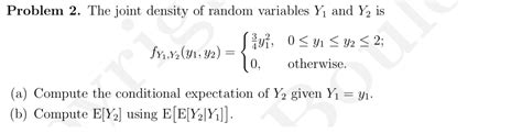 Solved Problem 2 The Joint Density Of Random Variables Y1
