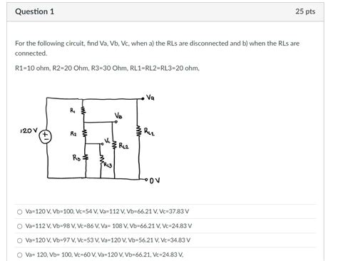 Solved Question 1for The Following Circuit Find Vavbvc