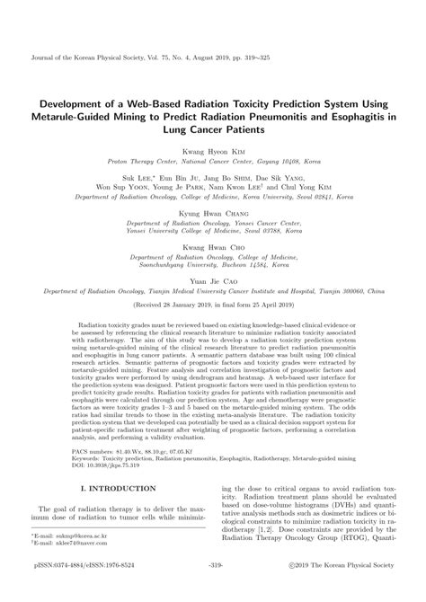 Pdf Development Of A Web Based Radiation Toxicity Prediction System Using Metarule Guided