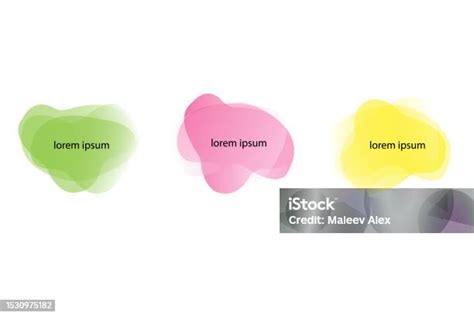 추상적인 현대 기하학적 그래픽 요소 배너 세트 역동적인 색상의 형태와 흐르는 액체 모양의 라인 0명에 대한 스톡 벡터 아트 및