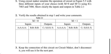 1 using circuit maker simulate the operation of