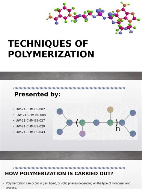Techniques Of Polymerization Pdf Polymerization Polymers