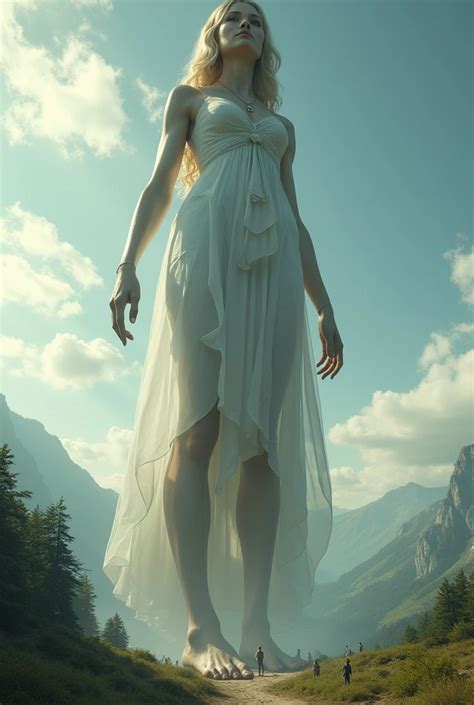 Giant Girl Showing Her Feet Seaart Ai