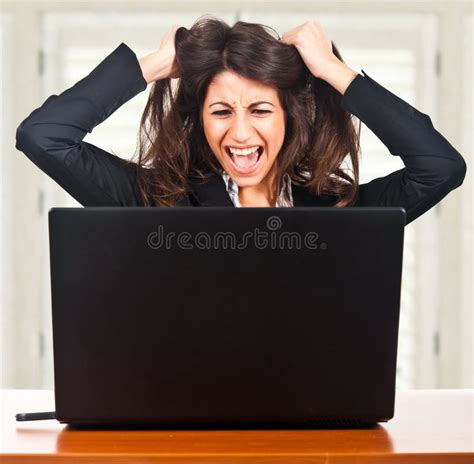 Woman Having Problems With Computer Stock Photo Image Of Desk Female 22280692