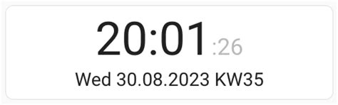 Homeassistant Simpledatetimeclockcardreadmemd At Main · Stefmde
