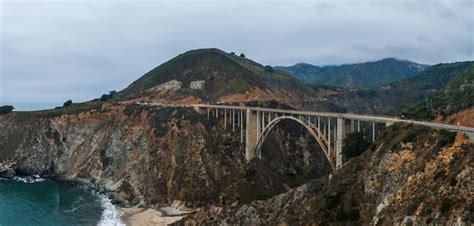 Premium Photo Bixby Bridge Aerial View In California Usa Beautiful Bridge