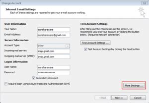 How To Change Display Name Of IMAP POP3 Account In Outlook 2010 2016