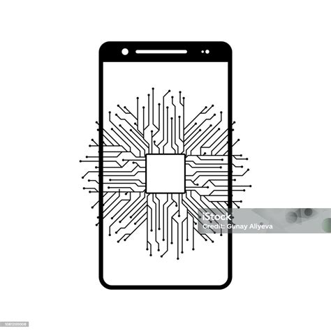 칩 회로 Cpu 스마트폰 현실적 아이콘 반도체에 대한 스톡 벡터 아트 및 기타 이미지 반도체 스마트폰 Cpu Istock