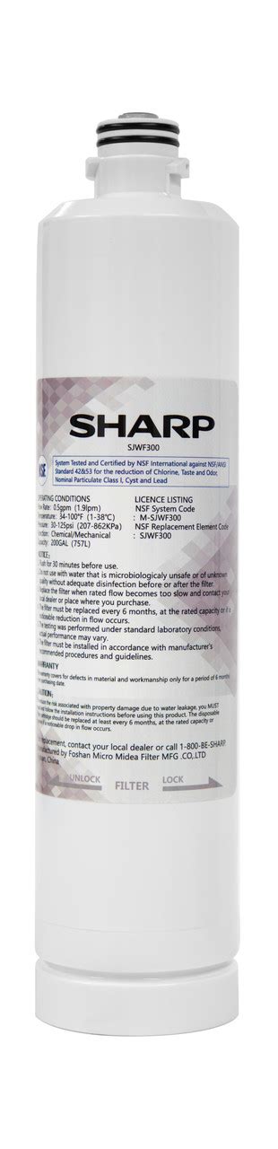 Replacement Water Filter For Sharp Sjf2955ks Refrigerator Sjwf300
