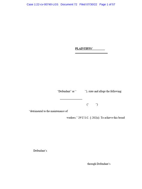 Class Action Complaint Against Peloton Pdf Overtime Employment