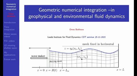 Geometric Numerical Integration In Geophysical And Environmental Fluid Dynamics Onno Bokhove