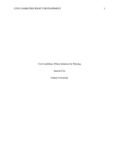 Midterm Essay Liberty University Civil Liabilities Policy