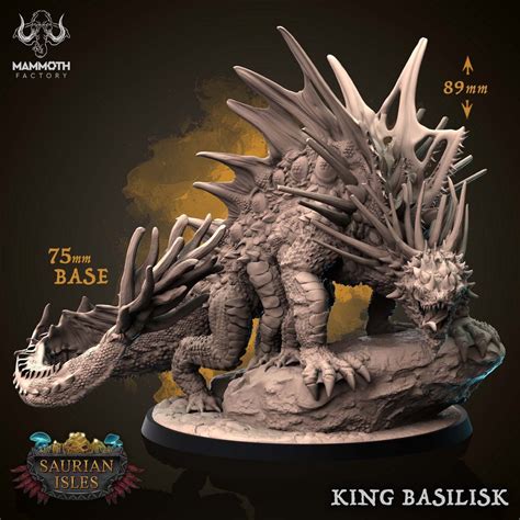 Giant Basilisk Monstrosity 28mm And 32mm Scale 89mm78mm High Dungeons And Dragons 5e Miniatures