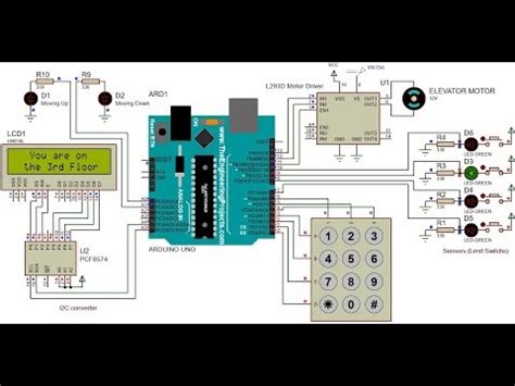 Elevator System using Arduino in Proteus مصعد كهربائي
