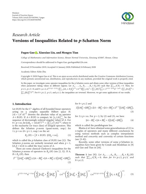 pdf versions of inequalities related to p schatten norm