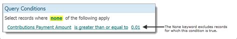 understanding query conditions