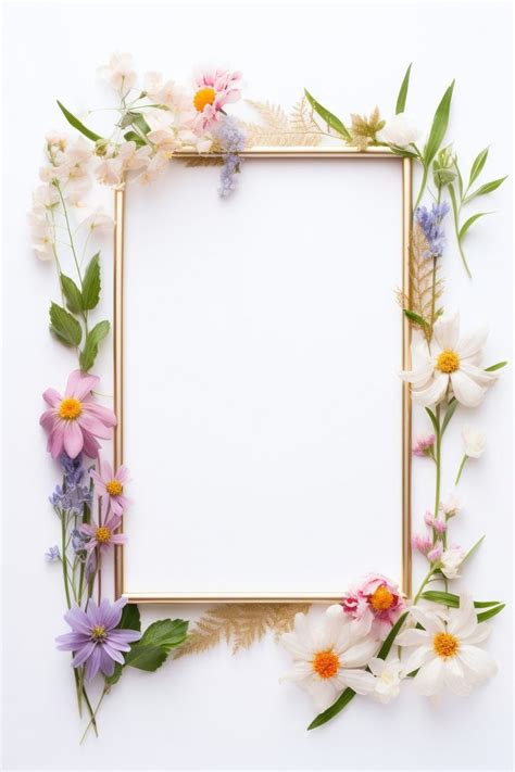 Rectangle Flower Wreath Frame Free Photo Rawpixel