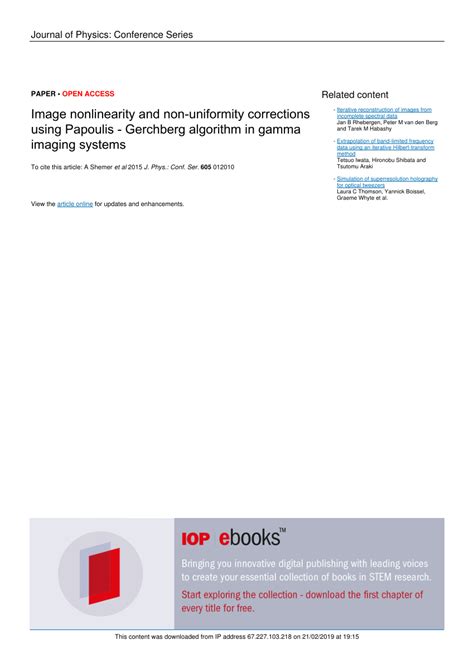 Pdf Image Nonlinearity And Non Uniformity Corrections Using Papoulis Gerchberg Algorithm In