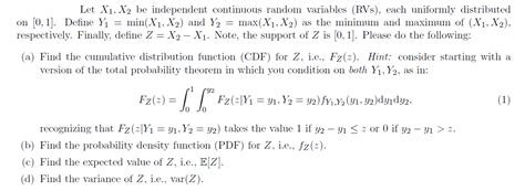 Let X1 X2 Be Independent Continuous Random