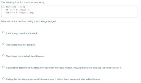 Solved The Following Function Is Written Incorrectly Int Chegg