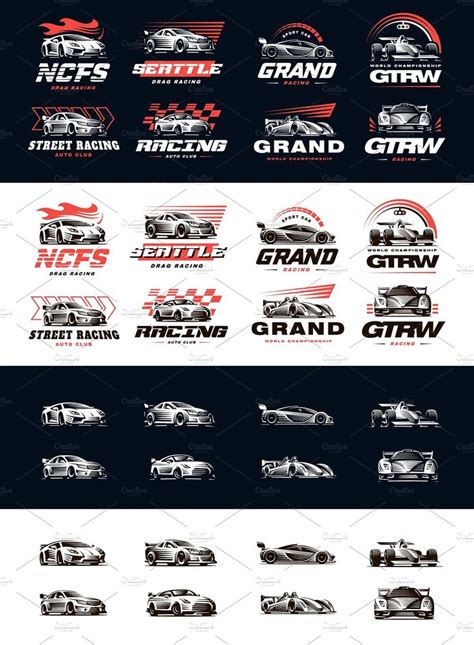 Sport Cars Logo Set Sponsored Editable Psd Amp Text Car Logo Design Sports Car Logos