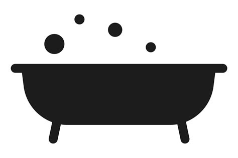 Bathtub Black Icon Bubble Bath Symbol Graphic By Smartstartstocker