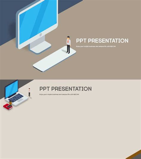 아이콘에 맞춰 책상 Ppt 배경 디자인 작업 Ppt Bizcam