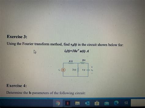 Solved Exercise Using The Fourier Transform Method Find Chegg
