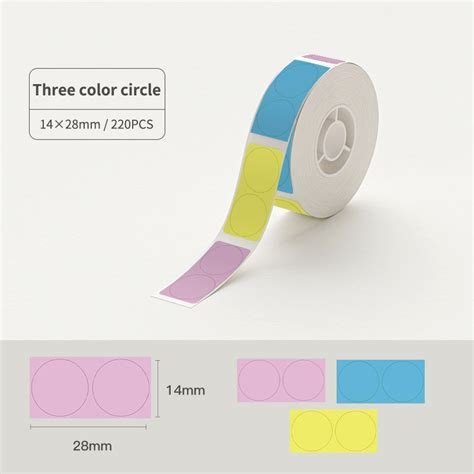 Nimbot D11 D101 D110 เครื่องพิมพ์ความร้อนกลมฉลากสติกเกอร์กระดาษสีขาวโปร่งใสกันน้ำแท็ก 13mm