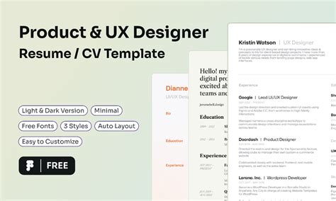 Product & UX Designer Resume / CV Template | Figma