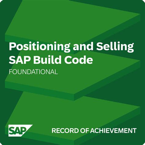 Positioning And Selling Sap Build Code Record Of Achievement Credly