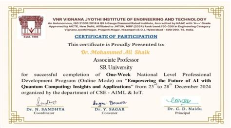 Sru Sruniversity Csaisru Dr Mohammed Ali Shaik