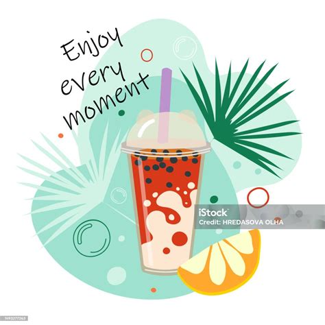 매 순간을 즐기십시오 손으로 그린 칵테일 짚 레몬이 있는 여름 벡터 그림 0명에 대한 스톡 벡터 아트 및 기타 이미지 0명 건강한 생활방식 건강한 식생활 Istock