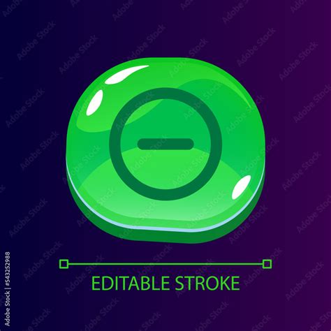 Minus Glossy Ui Button With Linear Icon Mathematic Action Digitization Technology Of Counting