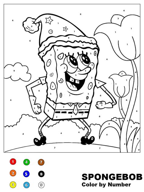 Happy Spongebob Color By Number Download Print Now