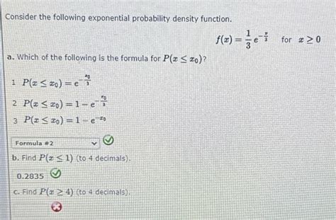 Solved Consider The Following Exponential Probability Chegg