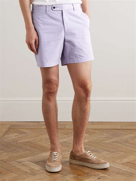 Sid Mashburn Slim Fit Straight Leg Garment Dyed Cotton Twill Shorts For