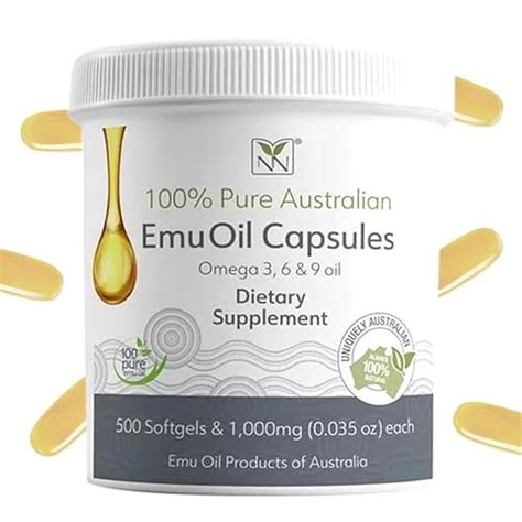Emu Oil Capsules Heart Hair Metabolism Joint Support Supplement