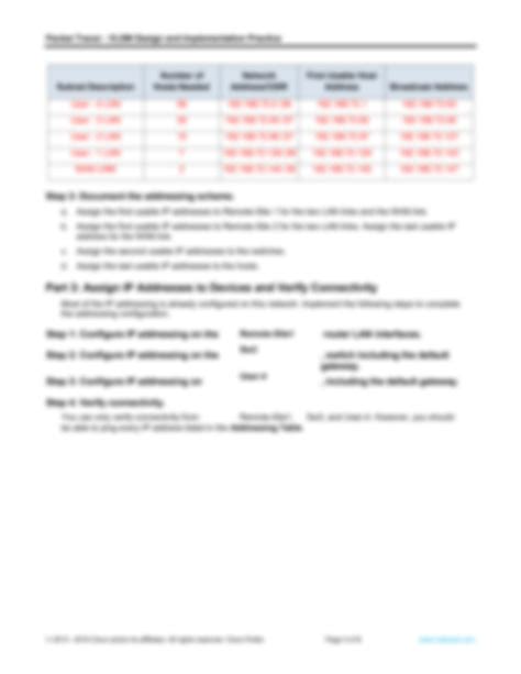 solution answer 11 9 3 packet tracer vlsm design and implementation