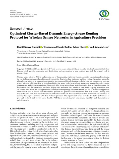 pdf optimized cluster based dynamic energy aware routing protocol for
