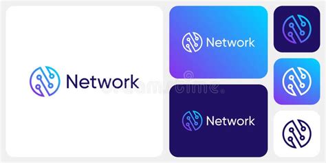 Circle Shape Vector Logo Design With Geometric Technology Connection In Modern Simple Clean