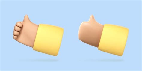 Dessin Animé 3d Pouce Vers Le Haut Geste De La Main Isolé Sur Fond Bleu Main Pouce Vers Le Haut