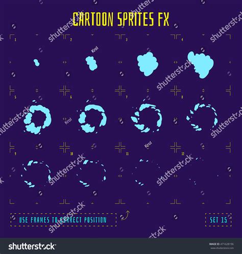 Vektor Stok Smoke Explosion Sprites Fx Animation Frames Tanpa Royalti