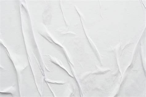 빈 흰색 구겨진 주름이 찢어진 종이 포스터 질감 표면 배경 프리미엄 사진
