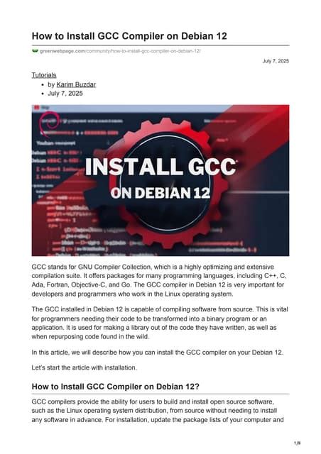 How To Install Gcc Compiler On Debian 12pdf