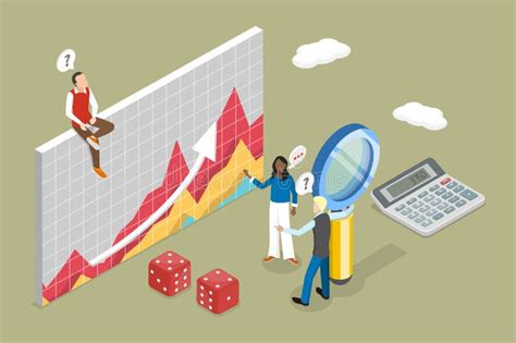 3d Isometric Flat Vector Illustration Of Statistics With Mathematical