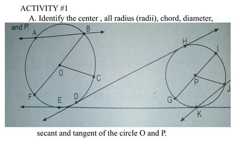 Solved Activity 1 A Identify The Center All Radius