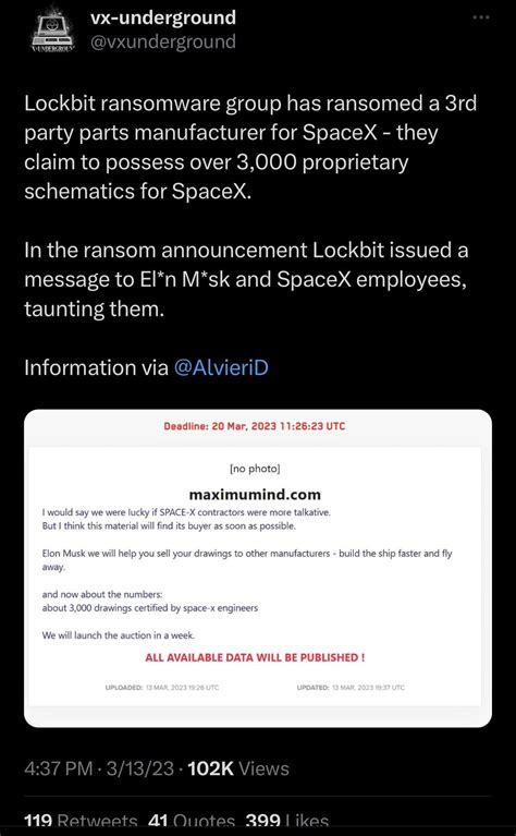 a hacker group claims to have thousands of documents related to spacex